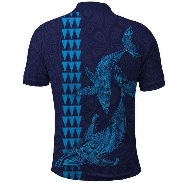 Aloha Hawaii Whale Kakau and Polynesian Tattoo Polo Shirt Dark Navy ...