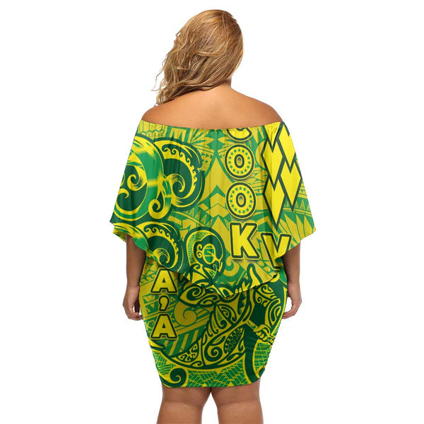 Cook Islands Va'a Polynesian Art Tattoo Off Shoulder Short Dress ...
