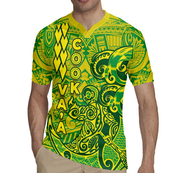 Cook Islands Va'a Polynesian Art Tattoo Rugby Jersey National Color LT03