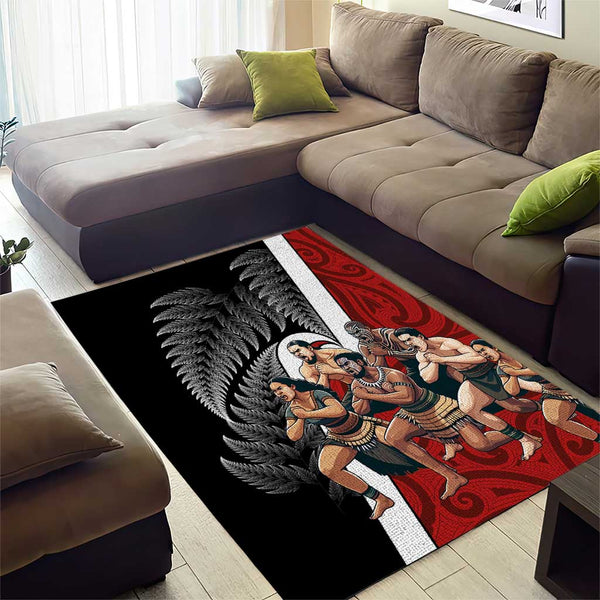 New Zealand Te Matatini Area Rug Kapa Haka and Silver Fern - Maori Art ...