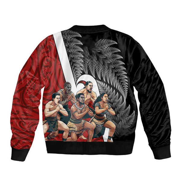 New Zealand Te Matatini Sleeve Zip Bomber Jacket Kapa Haka and Silver ...