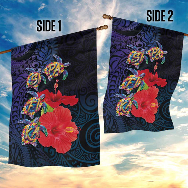 Pasifika Festival Garden Flag Plumeria Turtles with Hibiscus ...