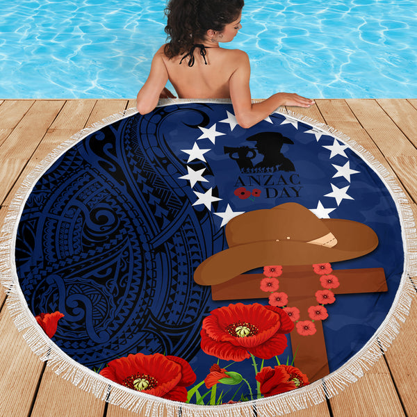 Cook Islands ANZAC Day Beach Blanket Soldier Paying Respect We Shall ...