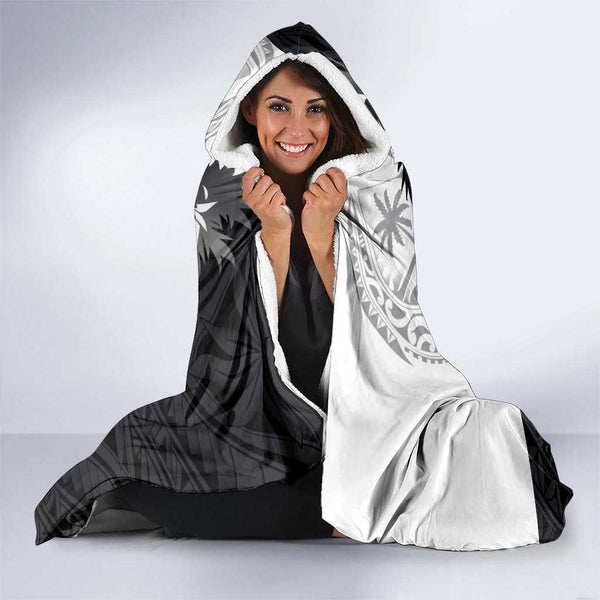 Hafa Adai Guam Hooded Blanket Polynesian Palm Tree Tattoo Hibiscus and ...