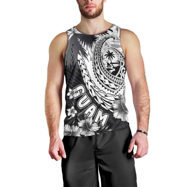 Hafa Adai Guam Men Tank Top Polynesian Palm Tree Tattoo Hibiscus and ...