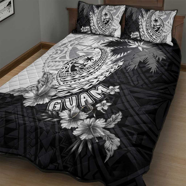 Hafa Adai Guam Quilt Bed Set Polynesian Palm Tree Tattoo Hibiscus and ...