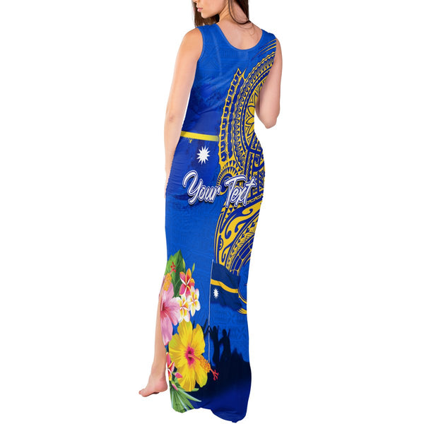 Personalised Nauru Independence Day Tank Maxi Dress Nauruan Tribal Flag ...