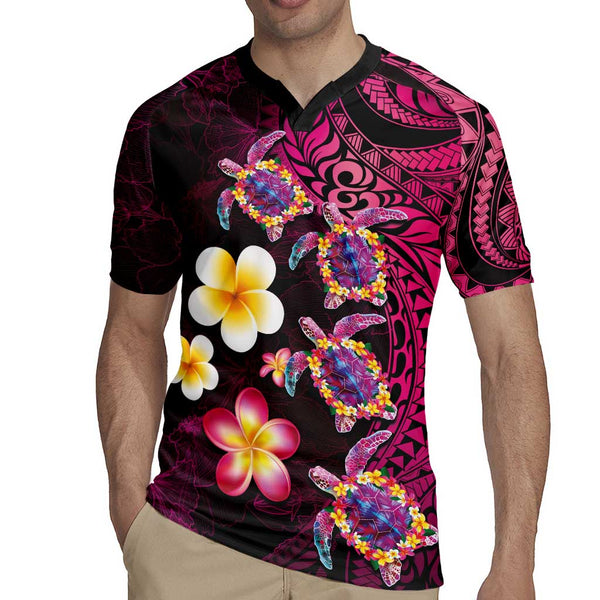 Hawaiian Turtles and Plumeria Rugby Jersey Polynesian Art Tribal Tattoo ...