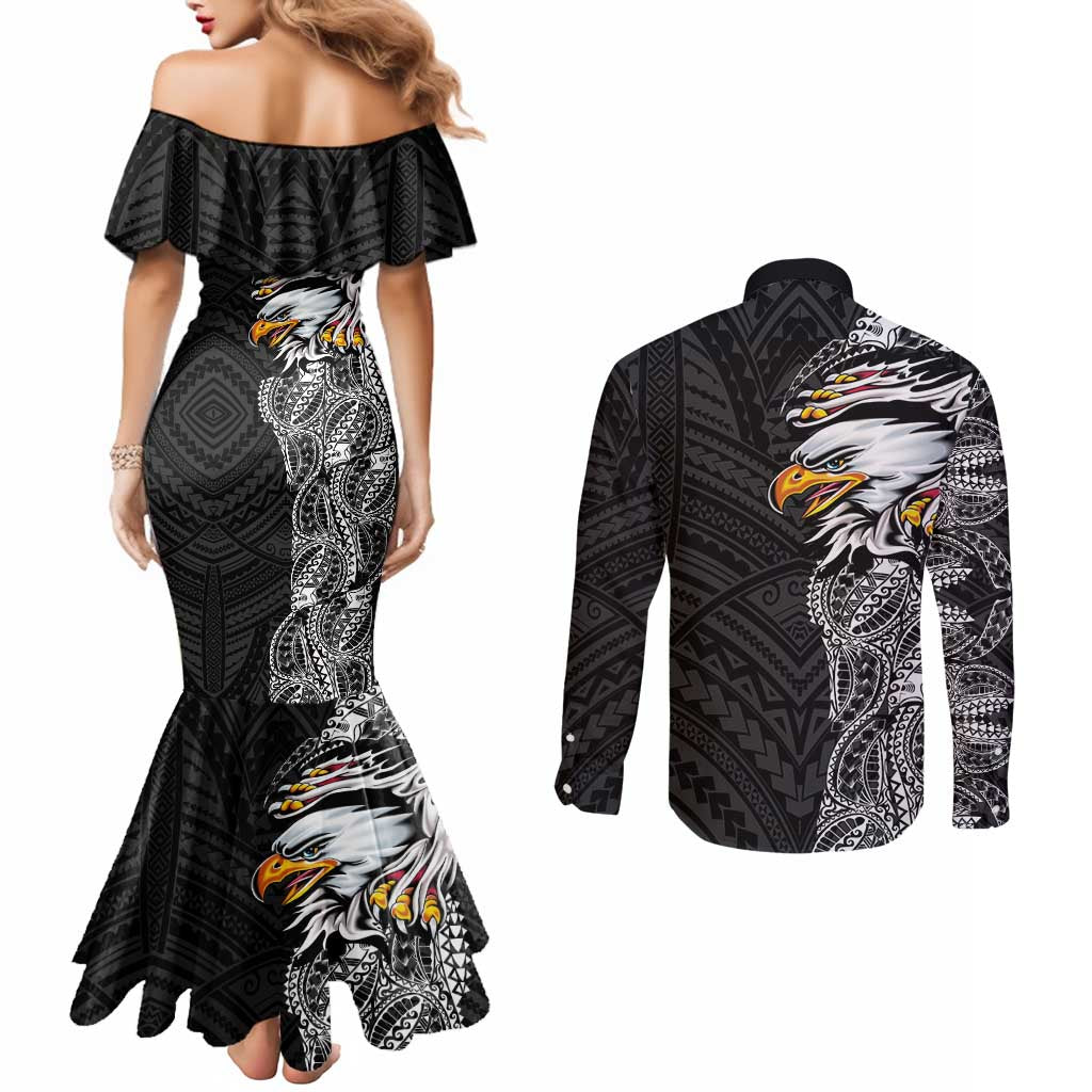 American Samoa Flag Day Couples Matching Mermaid Dress and Long Sleeve ...