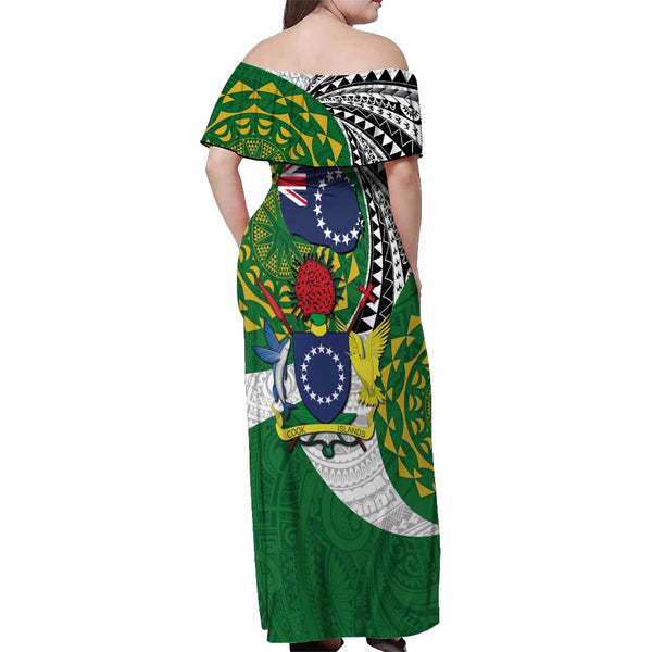 Cook Islands Independence Day Off Shoulder Maxi Dress National Flag and ...