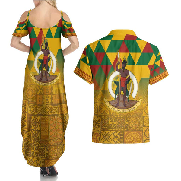Melanesian Vanuatu Couples Matching Summer Maxi Dress and Hawaiian ...