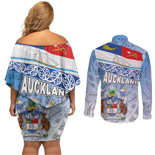 New Zealand Auckland Couples Matching Off Shoulder Short Dress and Long ...