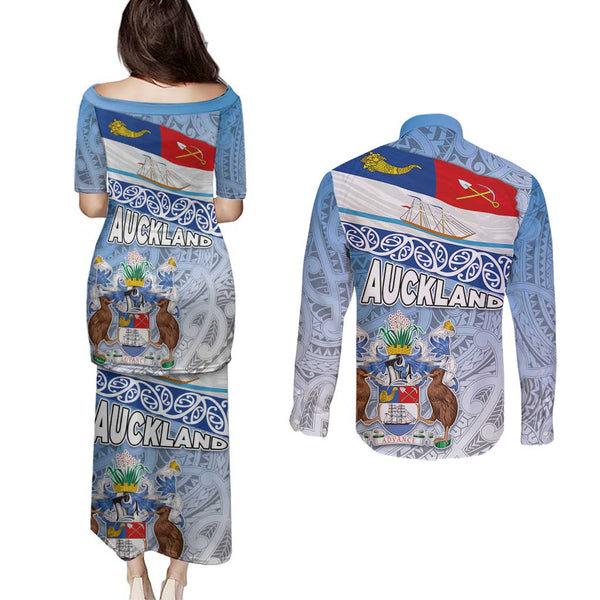New Zealand Auckland Couples Matching Puletasi and Long Sleeve Button ...