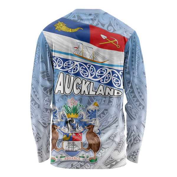 New Zealand Auckland Long Sleeve Shirt Auckland's Flag and Coat of Arms ...
