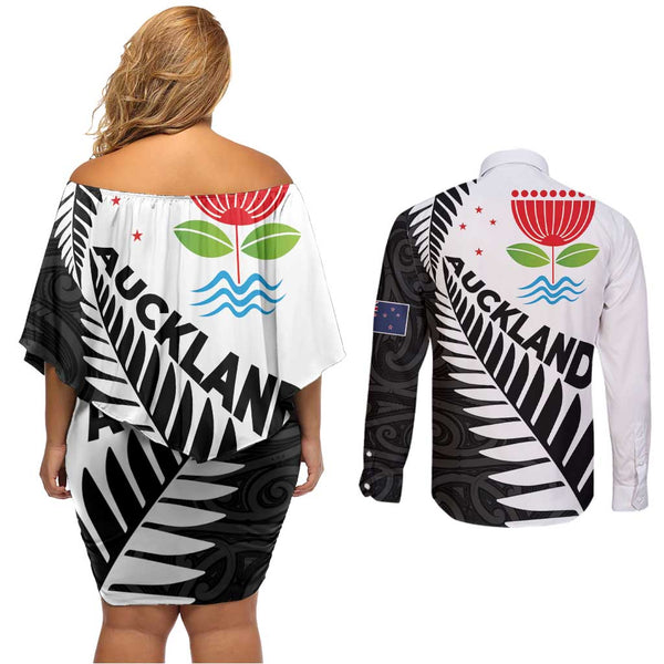 New Zealand Auckland Couples Matching Off Shoulder Short Dress and Long ...