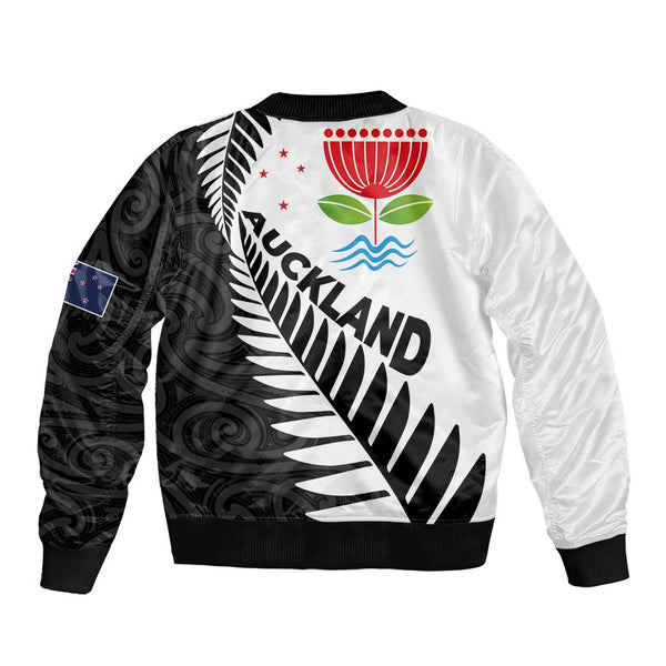 New Zealand Auckland Sleeve Zip Bomber Jacket Auckland's Emblem and ...