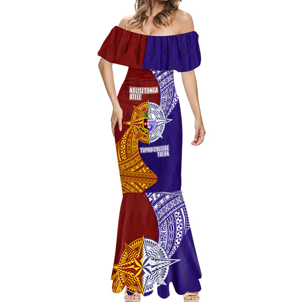 Kolisi Tonga Atele and Tupou College Toloa Mermaid Dress Ngatu and ...