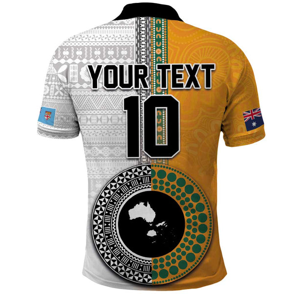 Custom Fiji and Australia Rugby Polo Shirt Aboriginal and Fijian Masi ...