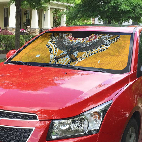 American Samoa Pago Pago Aeto Auto Sun Shade Bald Eagle with Polynesian ...