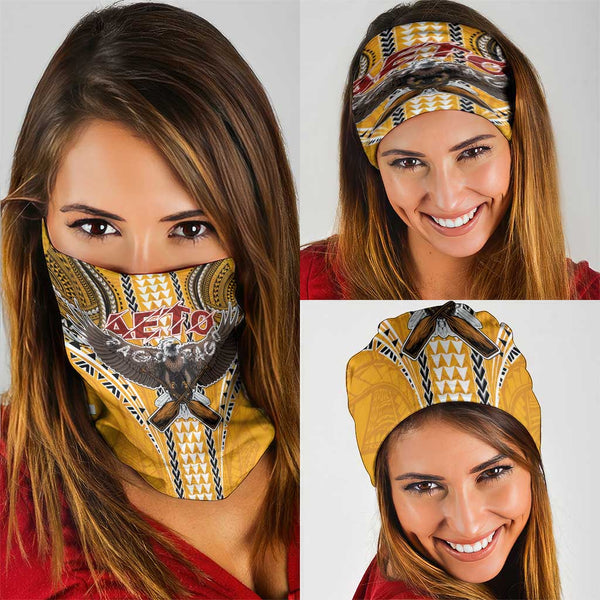 American Samoa Pago Pago Aeto Neck Gaiter Bald Eagle with Polynesian ...