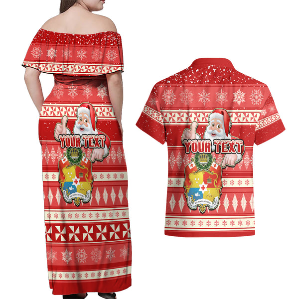 Custom Tonga Christmas Couples Matching Off Shoulder Maxi Dress and ...