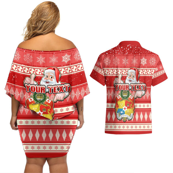 Custom Tonga Christmas Couples Matching Off Shoulder Short Dress and ...