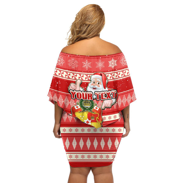 Custom Tonga Christmas Off Shoulder Short Dress The Santa Coat of Arms ...