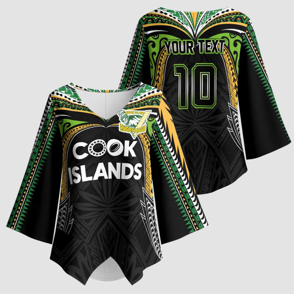 Custom Cook Islands Rugby League Kimono Sleeve Blouse Tatau Tribal ...
