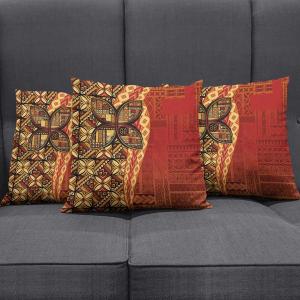 Samoan Pacific Tribal Flower Geometric Art Tattoos Pillow Cover Siapo ...