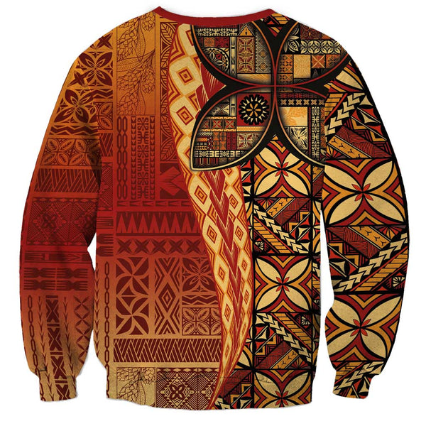 Samoan Pacific Tribal Flower Geometric Art Tattoos Sweatshirt Siapo ...