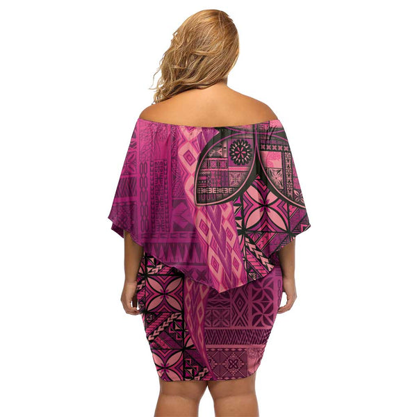 Samoan Pacific Tribal Flower Geometric Art Tattoos Off Shoulder Short ...