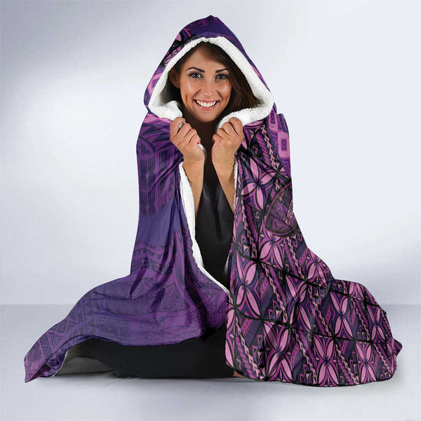 Samoan Pacific Tribal Flower Geometric Art Tattoos Hooded Blanket Siapo ...