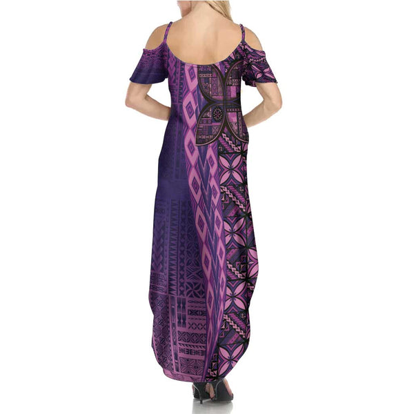 Samoan Pacific Tribal Flower Geometric Art Tattoos Summer Maxi Dress ...