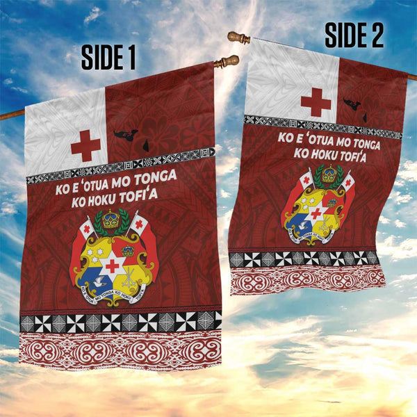 Tongan Culture Garden Flag Ngatu Art Tattoo and Emblem of Tonga LT03