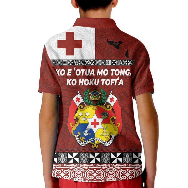 Tongan Culture Kid Polo Shirt Ngatu Art Tattoo and Emblem of Tonga LT03