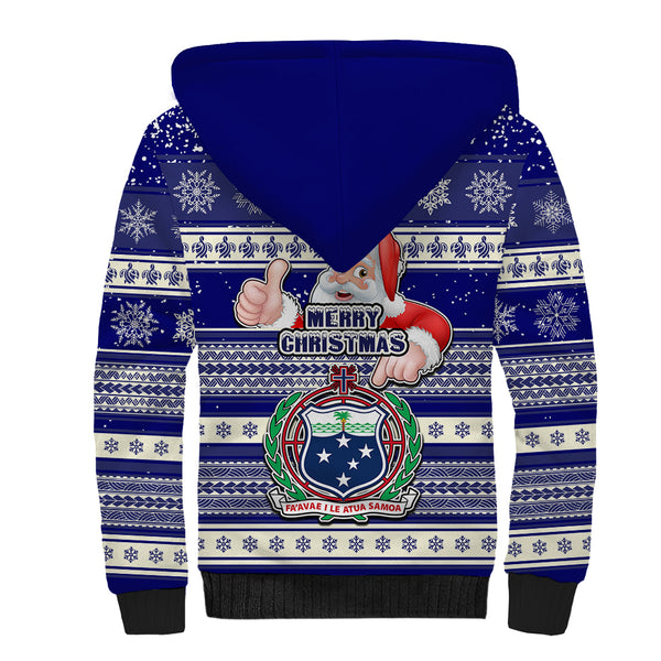 Samoa Christmas Sherpa Hoodie The Santa Coat of Arms with Samoa ...