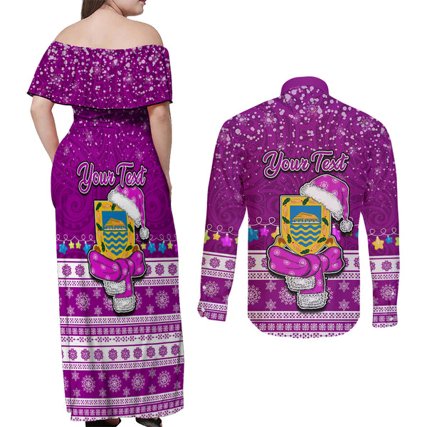 Personalised Tuvalu Christmas Couples Matching Off Shoulder Maxi Dress ...