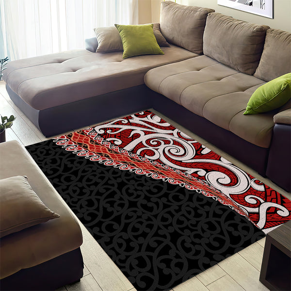 New Zealand Maori Stylized Koru Area Rug LT03
