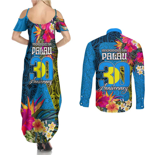 Palau Independence Day Couples Matching Summer Maxi Dress and Long ...