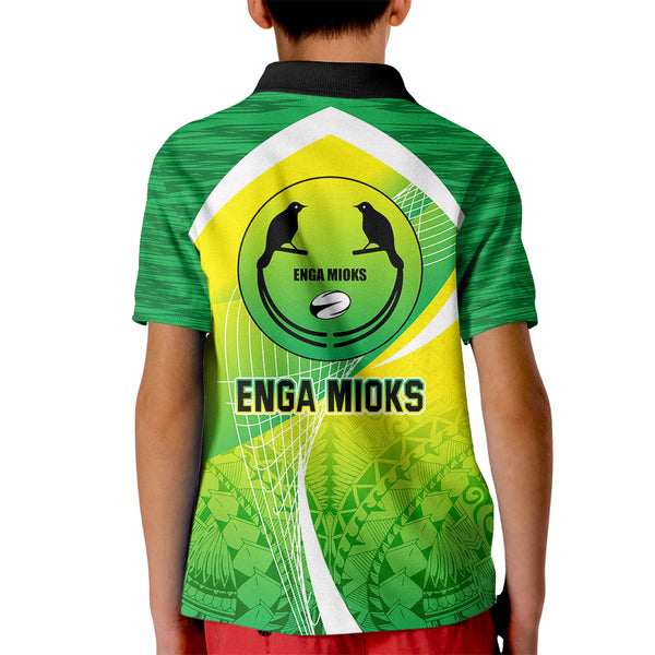 Enga Mioks Rugby Kid Polo Shirt Papua New Guinea Polynesian Tattoo LT03