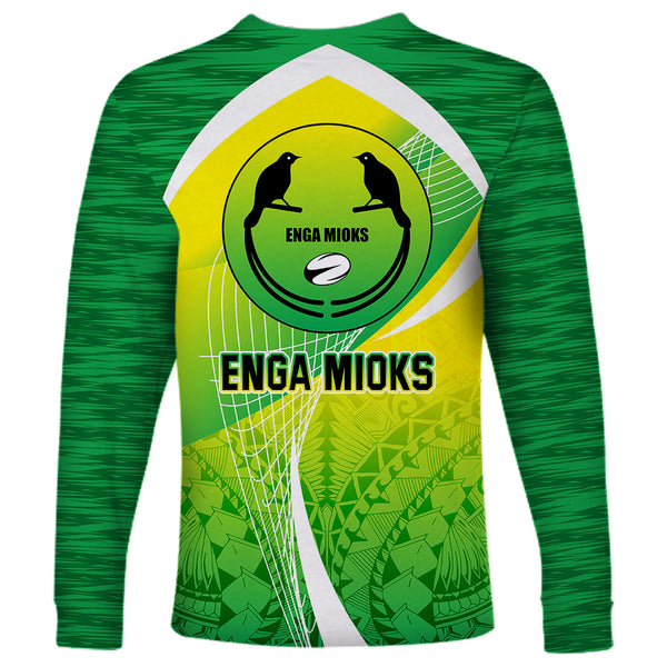 Enga Mioks Rugby Long Sleeve Shirt Papua New Guinea Polynesian Tattoo LT03