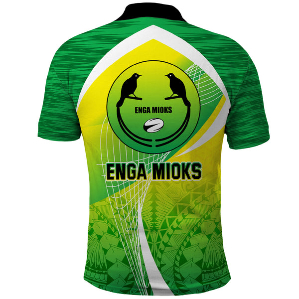 Enga Mioks Rugby Polo Shirt Papua New Guinea Polynesian Tattoo LT03
