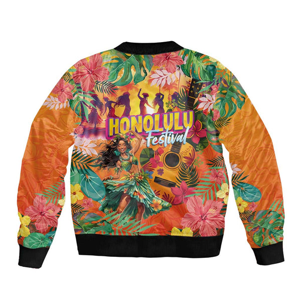 Hawaiian Honolulu Festival Bomber Jacket Hawaiian Identity - Hula ...