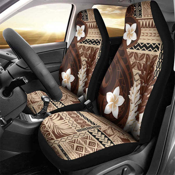Samoa Teuila 2024 Car Seat Cover Samoan Siapo Pattern Brown Version LT05