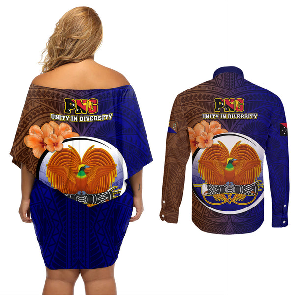 Papua New Guinea Manus Province Couples Matching Off Shoulder Short ...