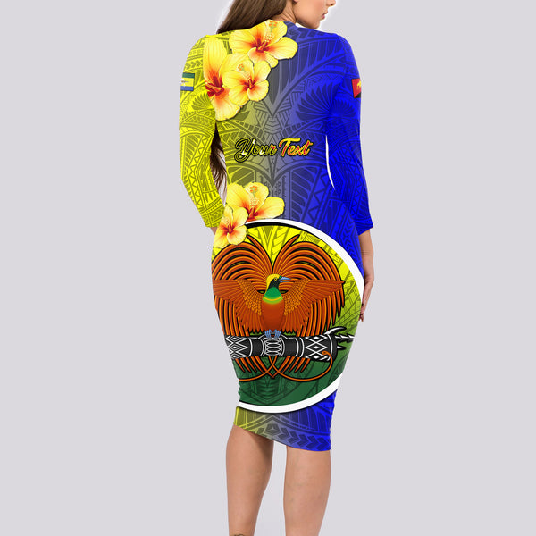 Personalized Papua New Guinea Morobe Province Long Sleeve Bodycon Dress ...