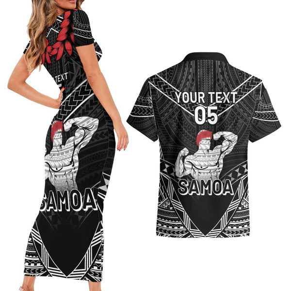 Custom Samoa Wrestling Couples Matching Short Sleeve Bodycon Dress and ...