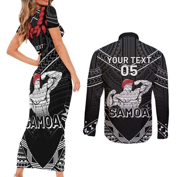 Custom Samoa Wrestling Couples Matching Short Sleeve Bodycon Dress and ...