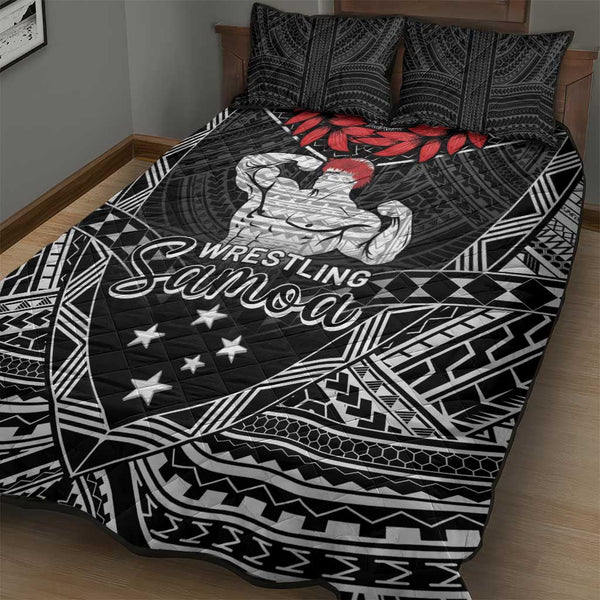 Samoa Wrestling Quilt Bed Set Samoan Wrestler Ulafala Style LT05