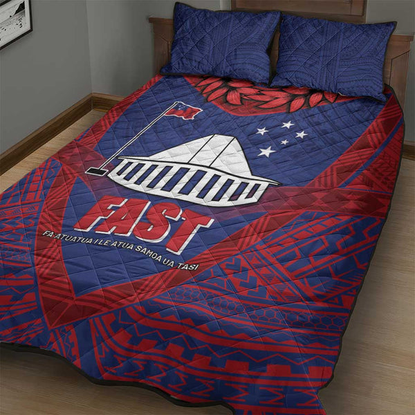 FAST Party Samoa Quilt Bed Set Samoan Coat Of Arms Ulafala Style LT05